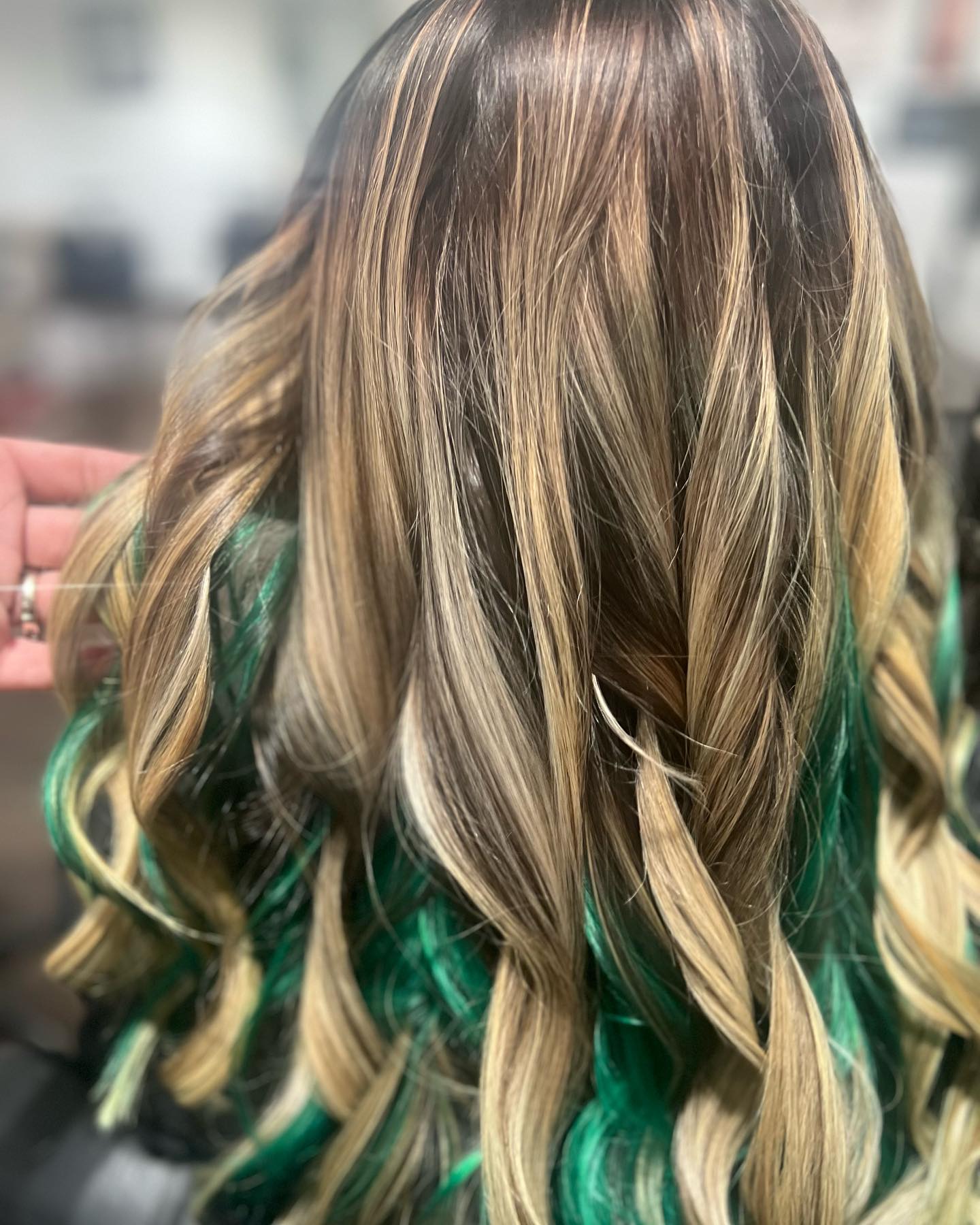 Ombre Hair Brown To Green